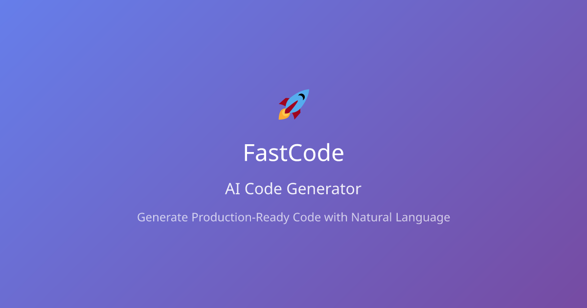 AI App Builder - FastCode | Create Your AI Application